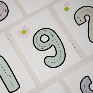 Printable Number Tracing Pdf Card 0-9 Trace Numbers Interactive ...