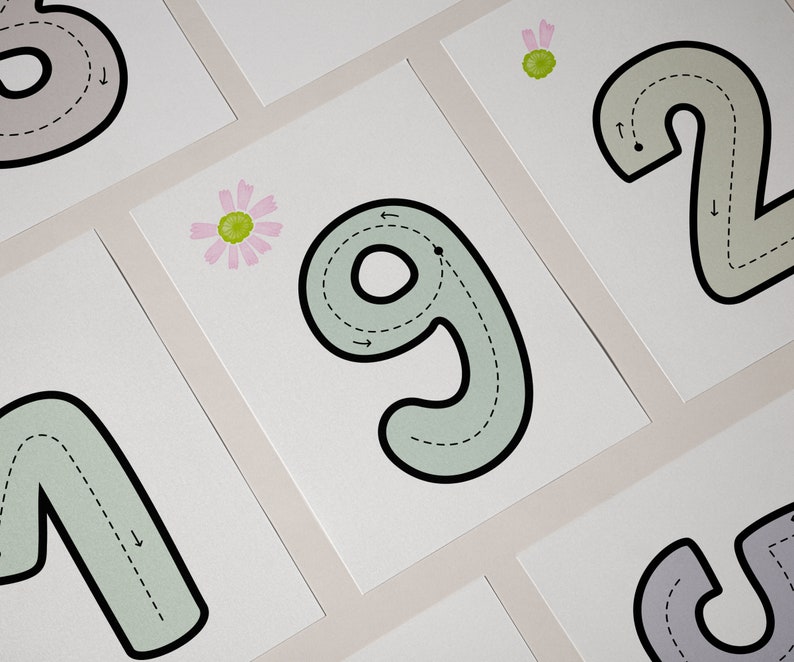 Printable Number Tracing Pdf Card 0-9 Trace Numbers Interactive ...
