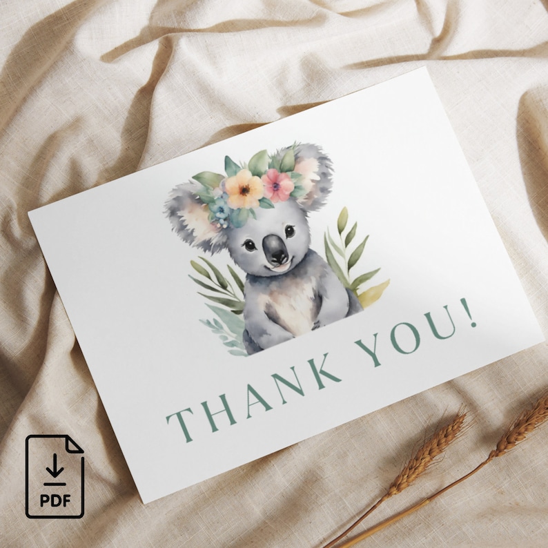 Koala Thank You Card - Etsy