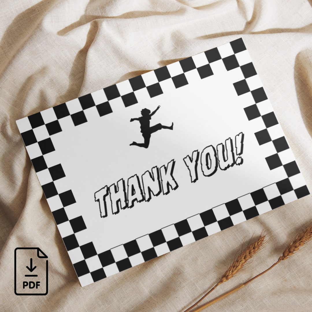 Trampoline Party Thank You Card - Etsy