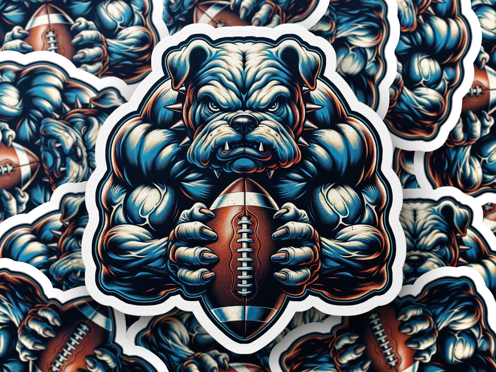 Bull Dog With Football High Res PNG - Etsy