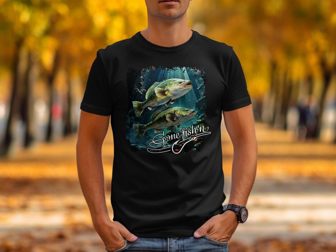 Bass Fishing Hoodie, Gone Fish'n Graphic Pullover, Fisherman Gift ...