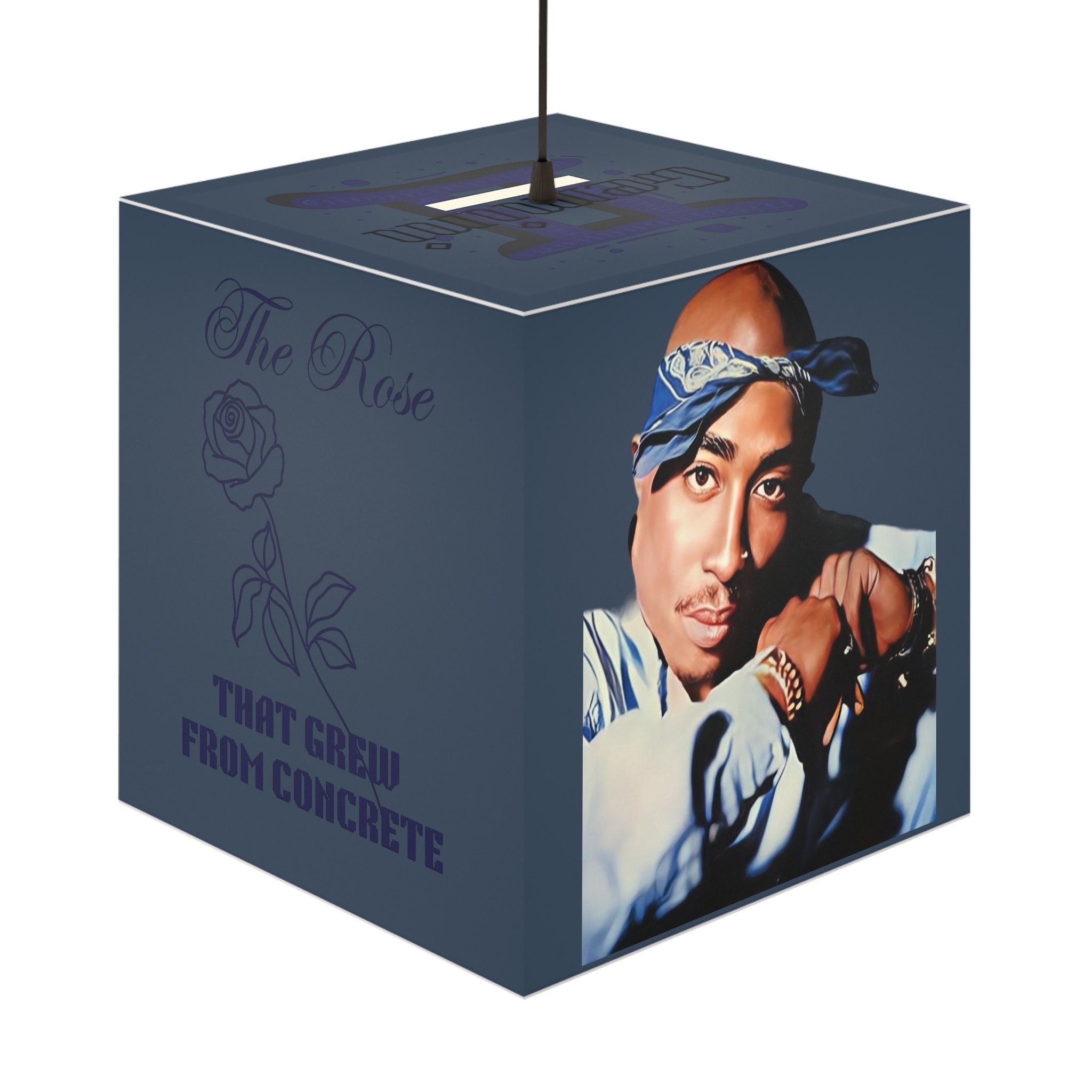 2pac-the Rose That Grew From Concrete Light Cube Lamp - Etsy