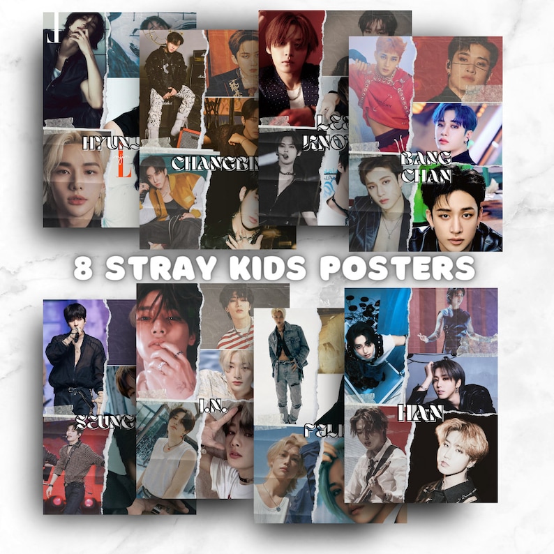 Stray Kids Collage Posters | Printable Skz Posters | 13" X 19 ...
