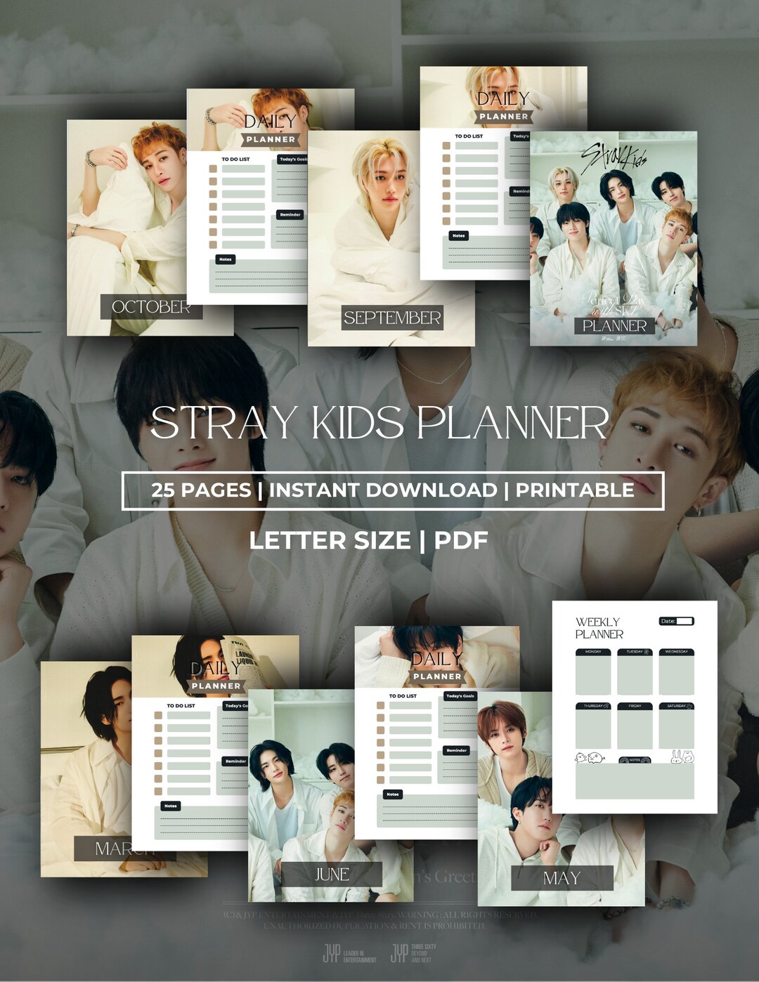 Stray Kids a Perfect Day With Skz Themed Daily Printable Planner ...