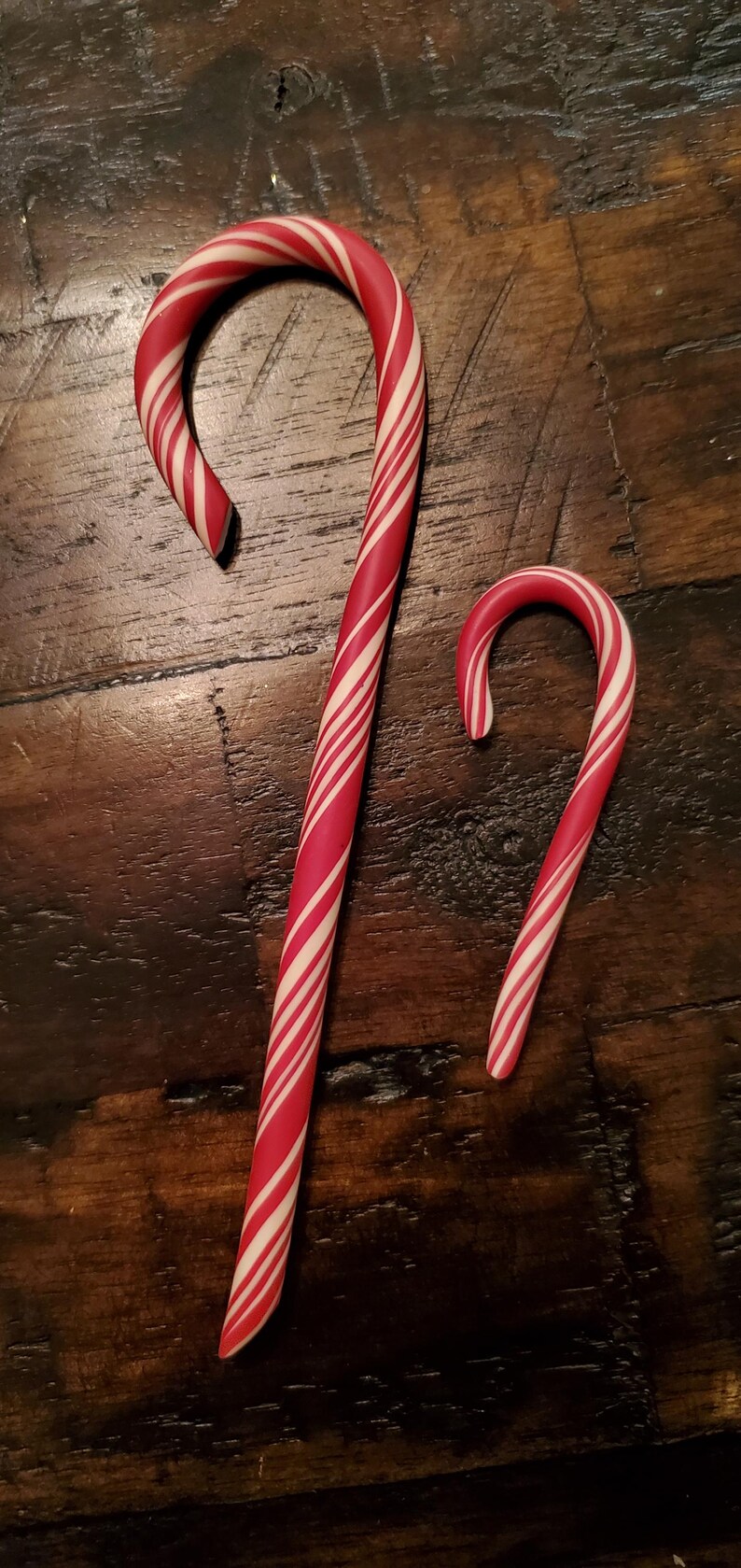 Handmade Bright Red and Green Candy Cane Ornaments for Christmas Tree ...