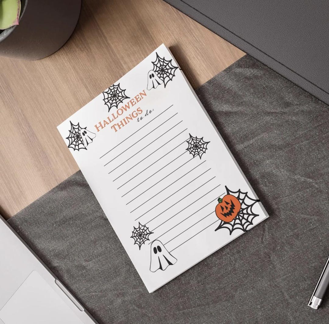 Halloween To-do List Post-it Notes: Ghost, Pumpkin, Spiderweb (50-sheet ...
