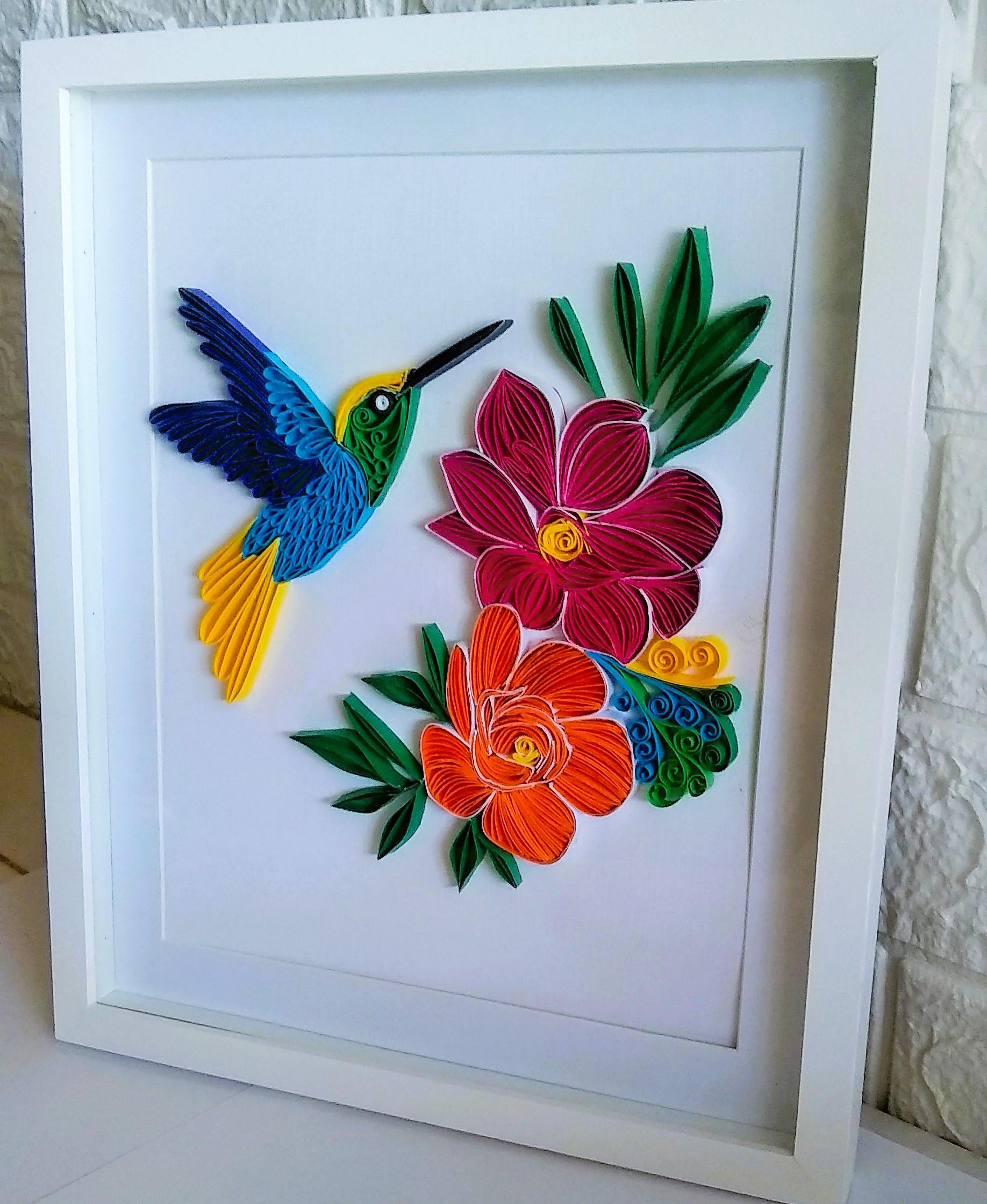 Plantilla de Colibri para Quilling, Colibrí Quilling Plantilla Creativa ...