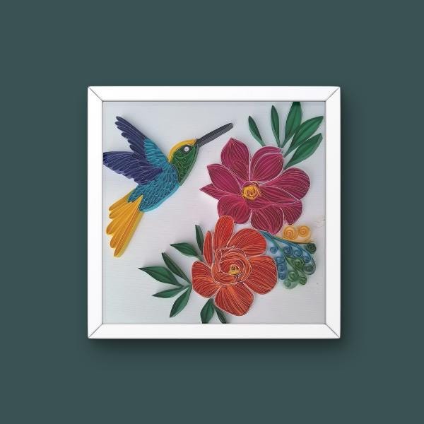 Plantilla de Colibri para Quilling, Colibrí Quilling Plantilla Creativa ...