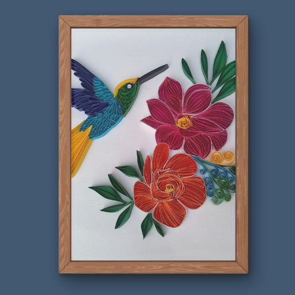 Plantilla de Colibri para Quilling, Colibrí Quilling Plantilla Creativa ...