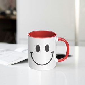 Smiley Face Mug | Happy Face Ceramic Coffee Cup | Unique Gift for ...