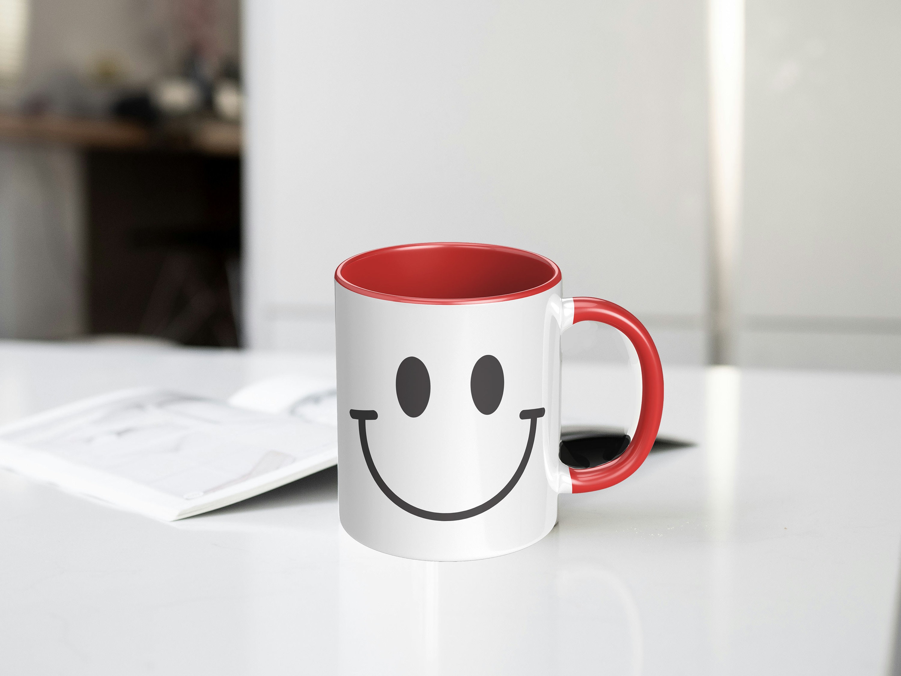 Smiley Face Mug | Happy Face Ceramic Coffee Cup | Unique Gift for ...