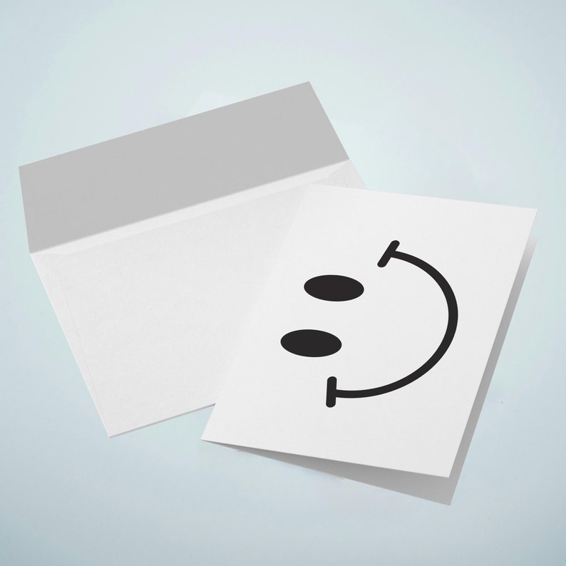 Cheerful Smiley Face Note Card Set | Blank Greeting Card | Happy Smiles ...