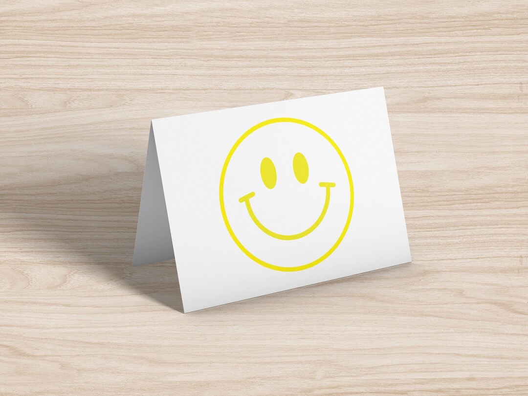 Smiley Face Note Card Set | Blank Greeting Card | Happy Face Card Set ...
