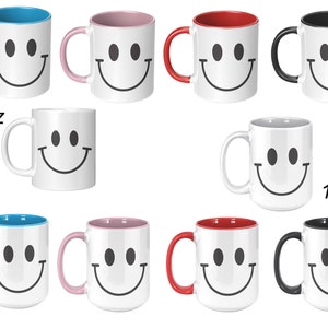 Smiley Face Mug | Happy Face Ceramic Coffee Cup | Unique Gift for ...