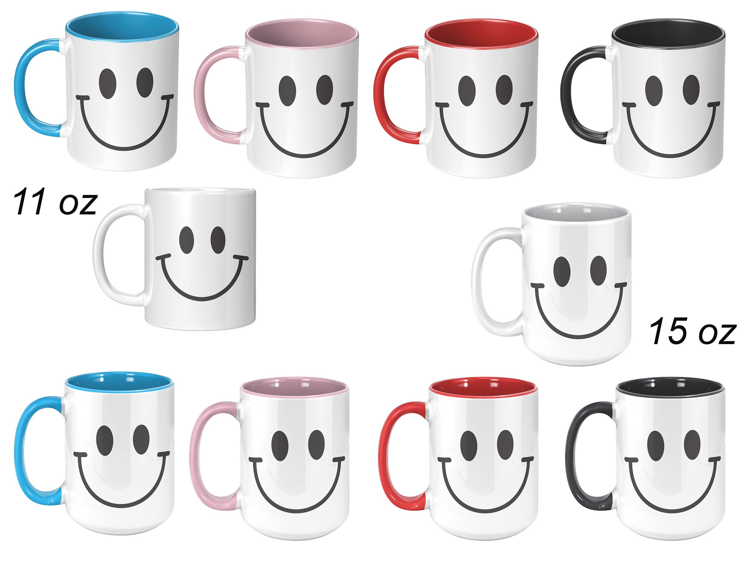 Smiley Face Mug | Happy Face Ceramic Coffee Cup | Unique Gift for ...