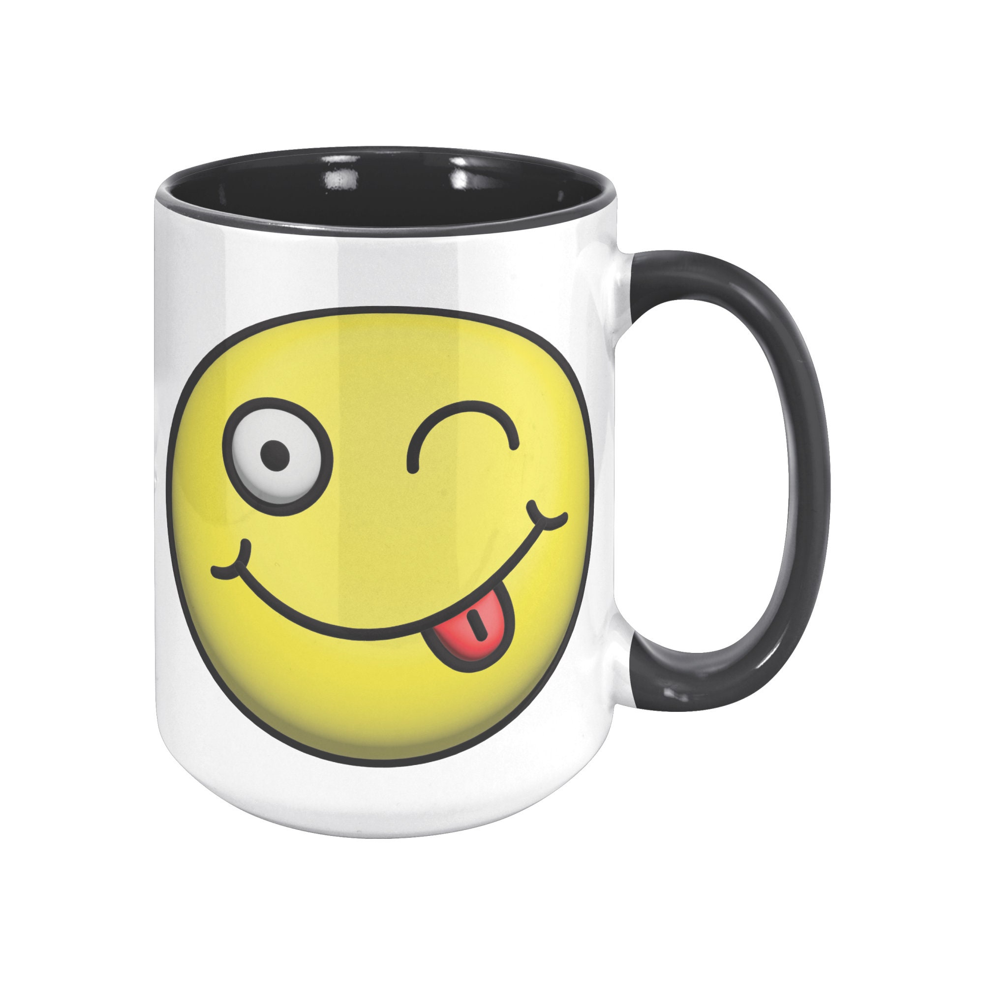Smiley Face Mug | Happy Face Coffee Cup | Ceramic Mug With Yellow ...