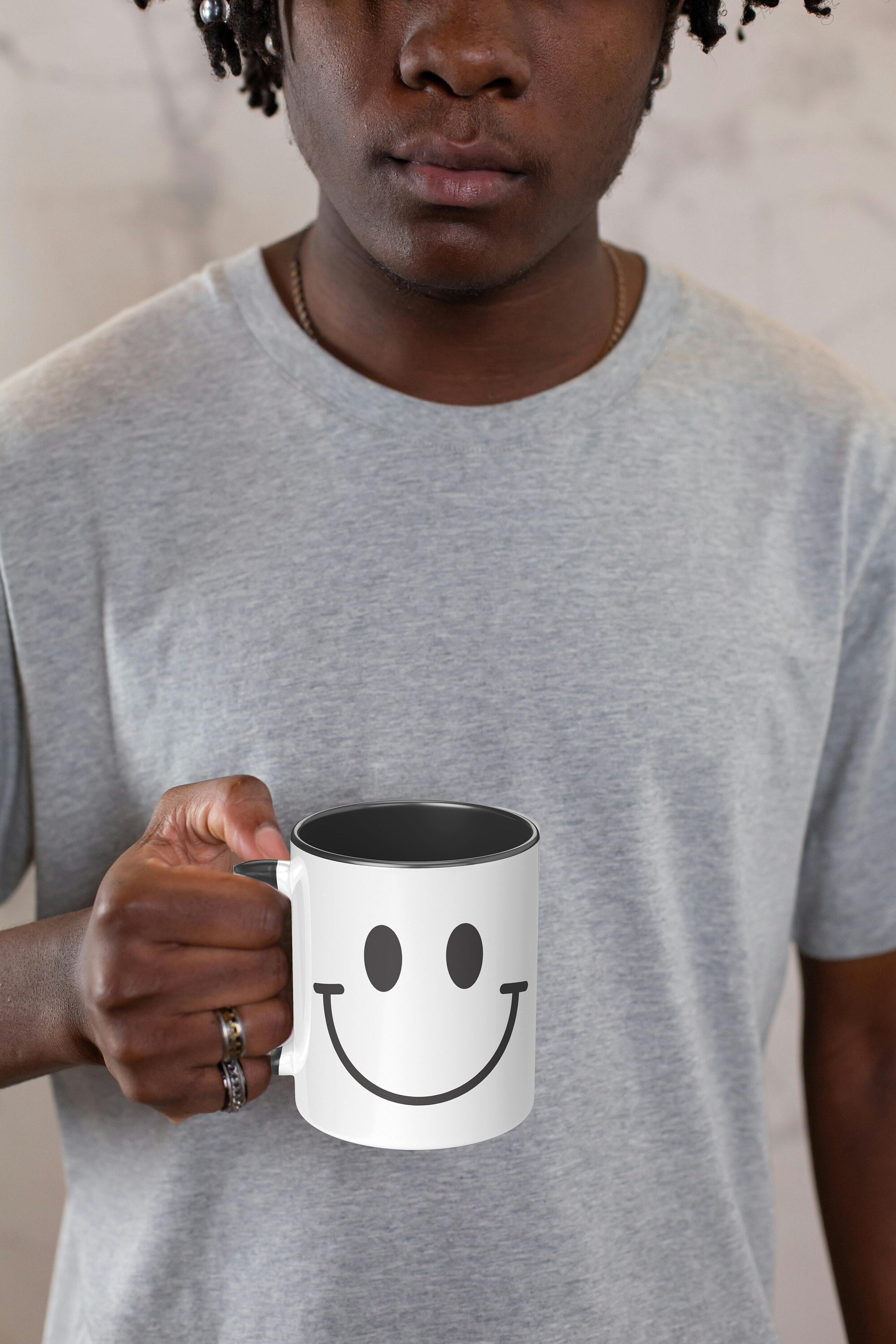 Smiley Face Mug | Happy Face Ceramic Coffee Cup | Unique Gift for ...
