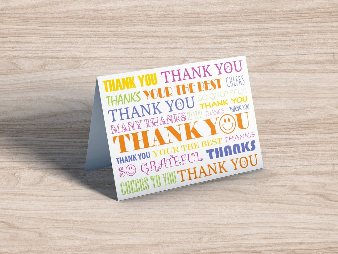 Thank You Card Note Card Set Blank Greeting Card Note Cards for Friends ...