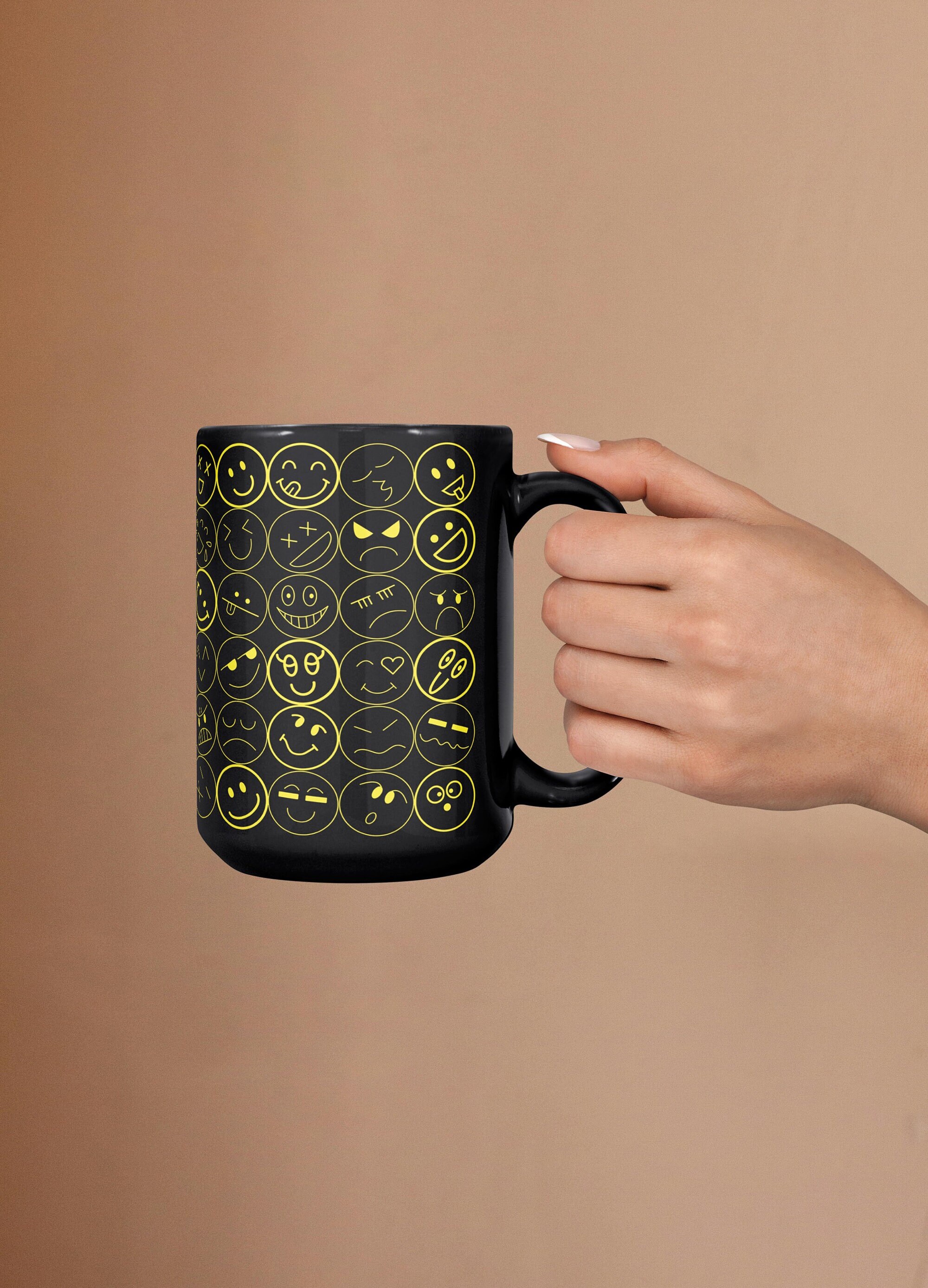 Smiley Face Mug | Cute Emoji Smile Mug | Ceramic Happy Face Coffee Cup ...