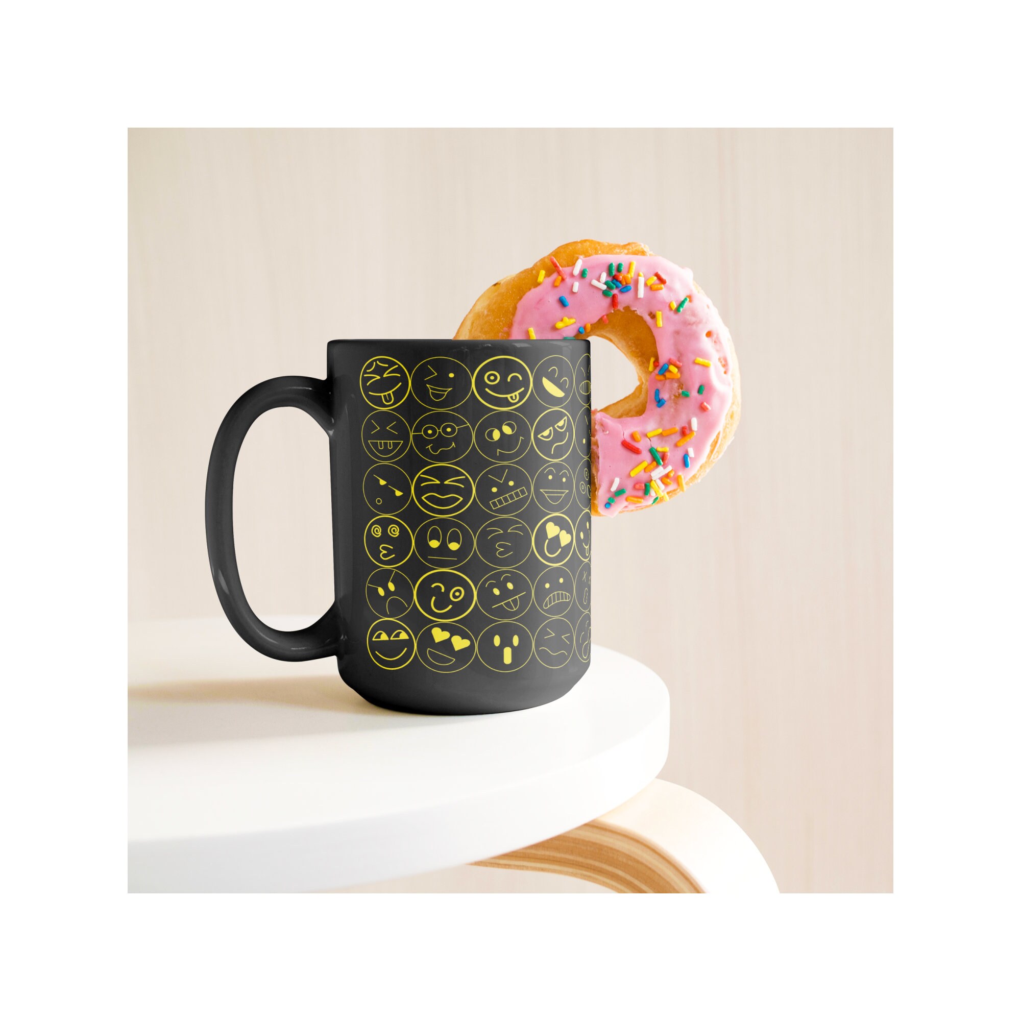 Smiley Face Mug | Cute Emoji Smile Mug | Ceramic Happy Face Coffee Cup ...
