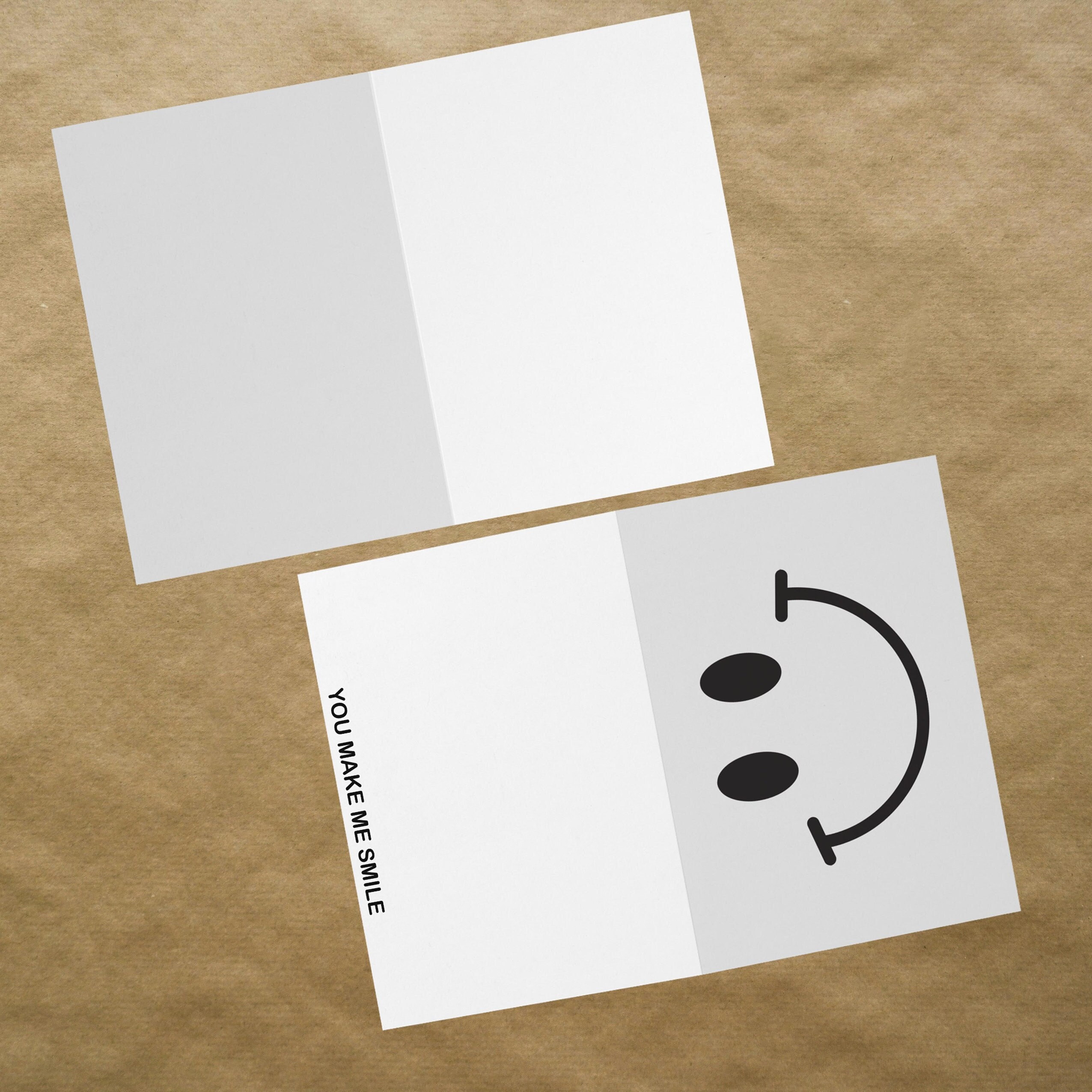 Smiley Face Note Card Blank Inside Happy Face Note Card for Friend ...