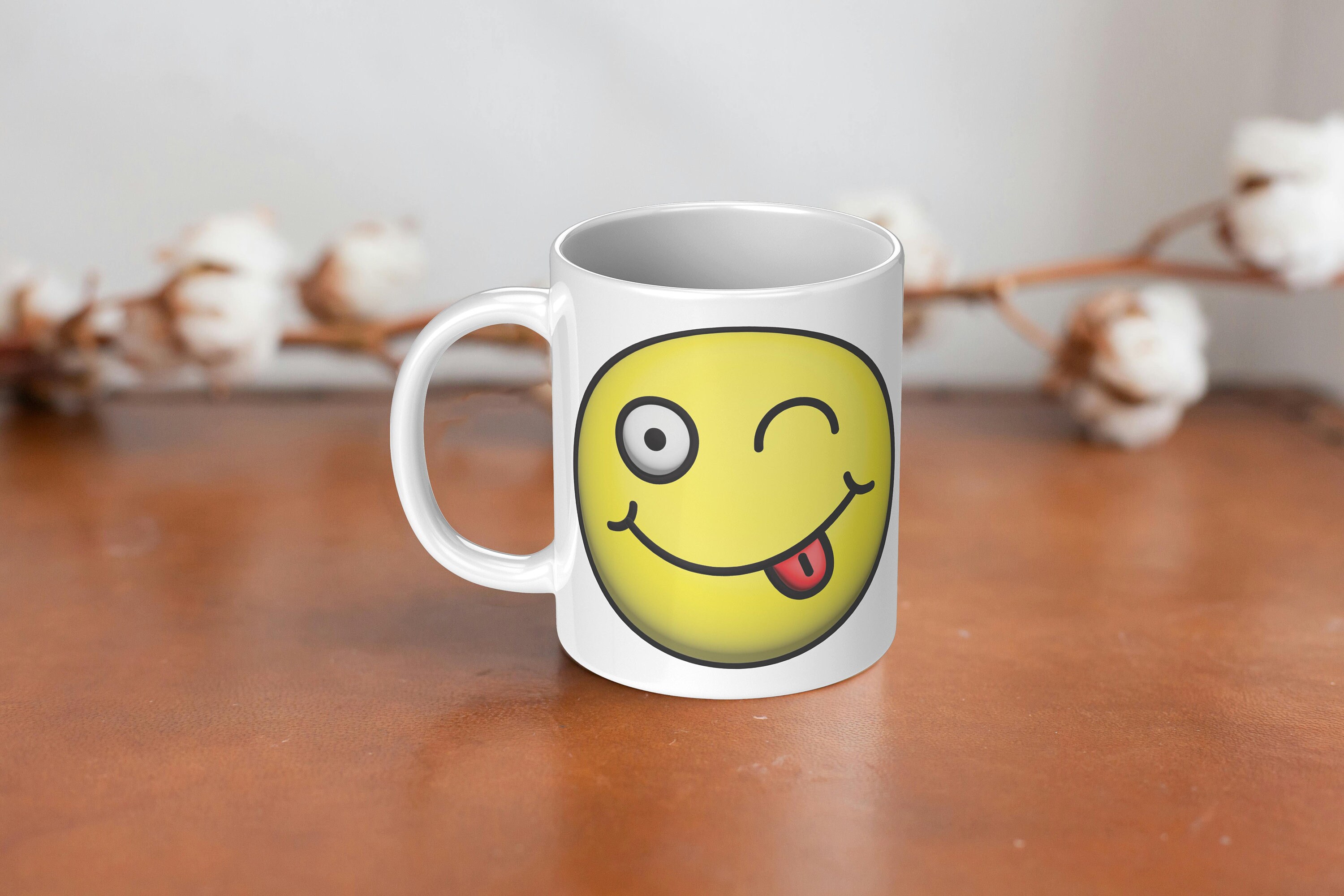 Smiley Face Mug Happy Face Coffee Cup Ceramic Mug With Yellow Smiley ...