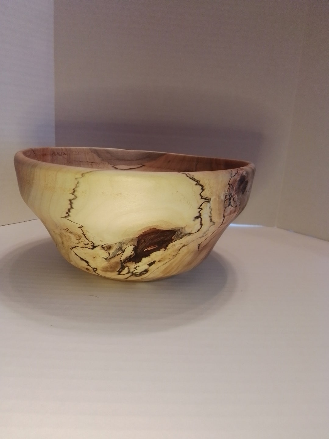 Elegant Handmade Spalted Maple Wood Bowl With Unique Spalting Design - Stunning Home Decor Piece ...