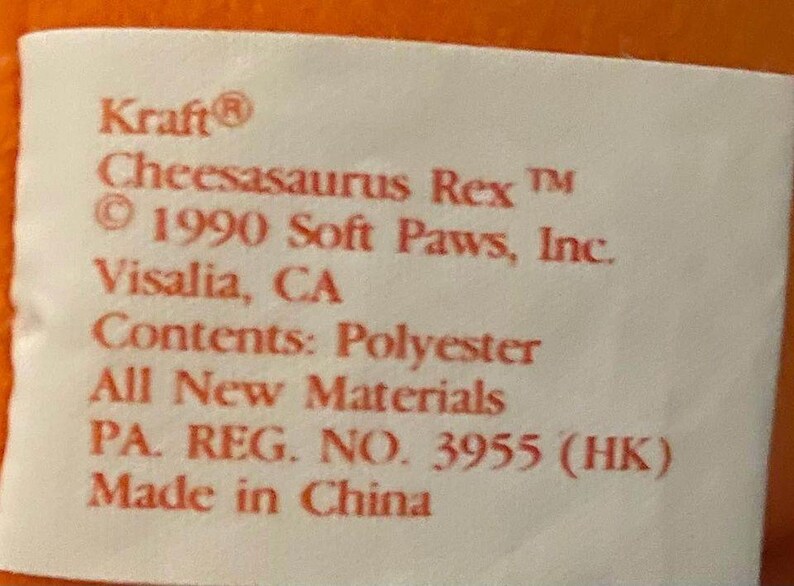 Rare Vintage Kraft Mac & Cheese Cheeseasaurus Rex - Etsy