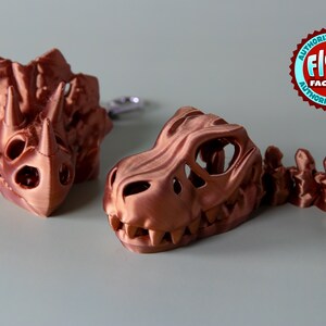 3d-printed Dinosaur Skull Keychain - T-rex or Triceratops - Flexi ...