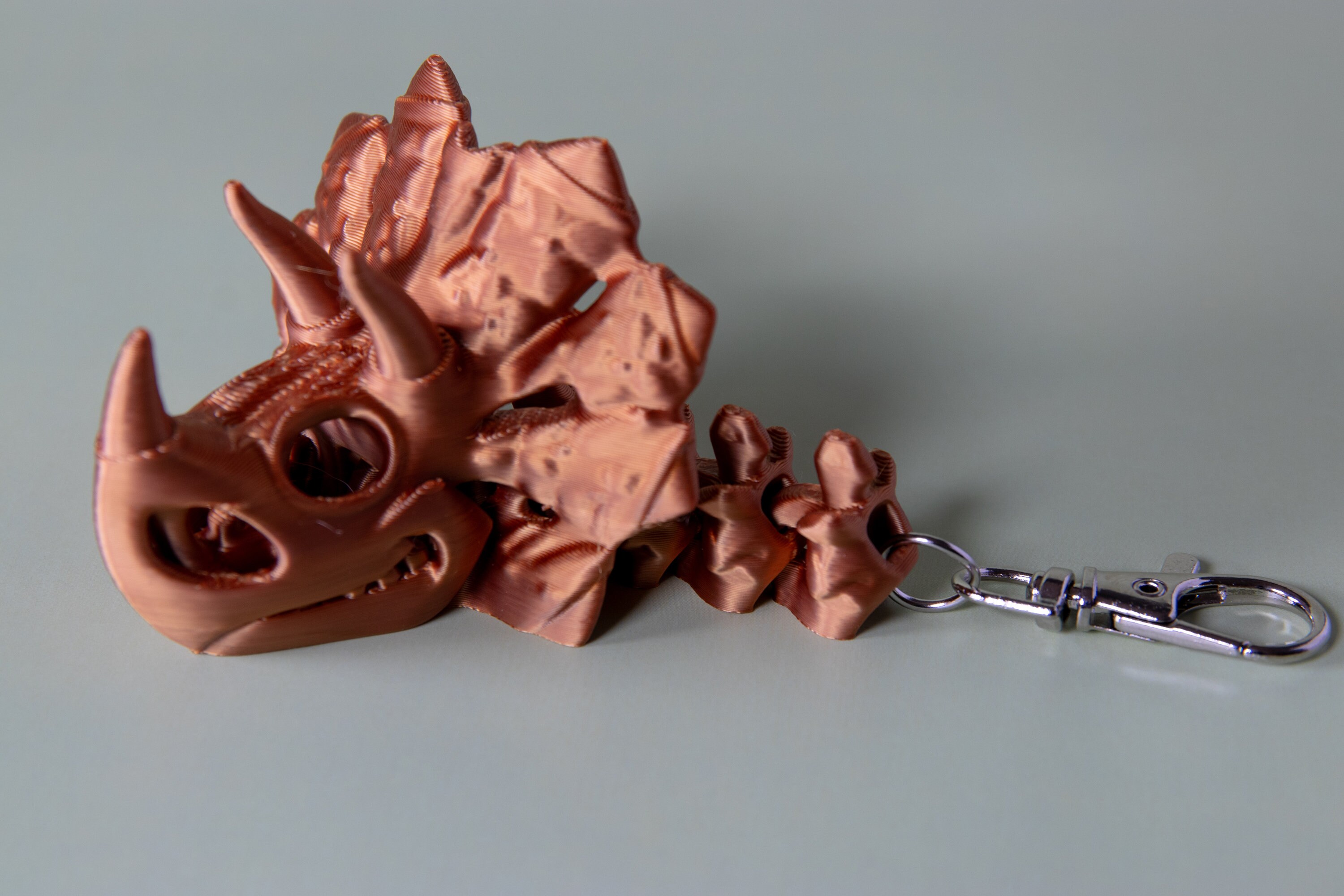 3d-printed Dinosaur Skull Keychain T-rex or Triceratops Flexi Factory ...