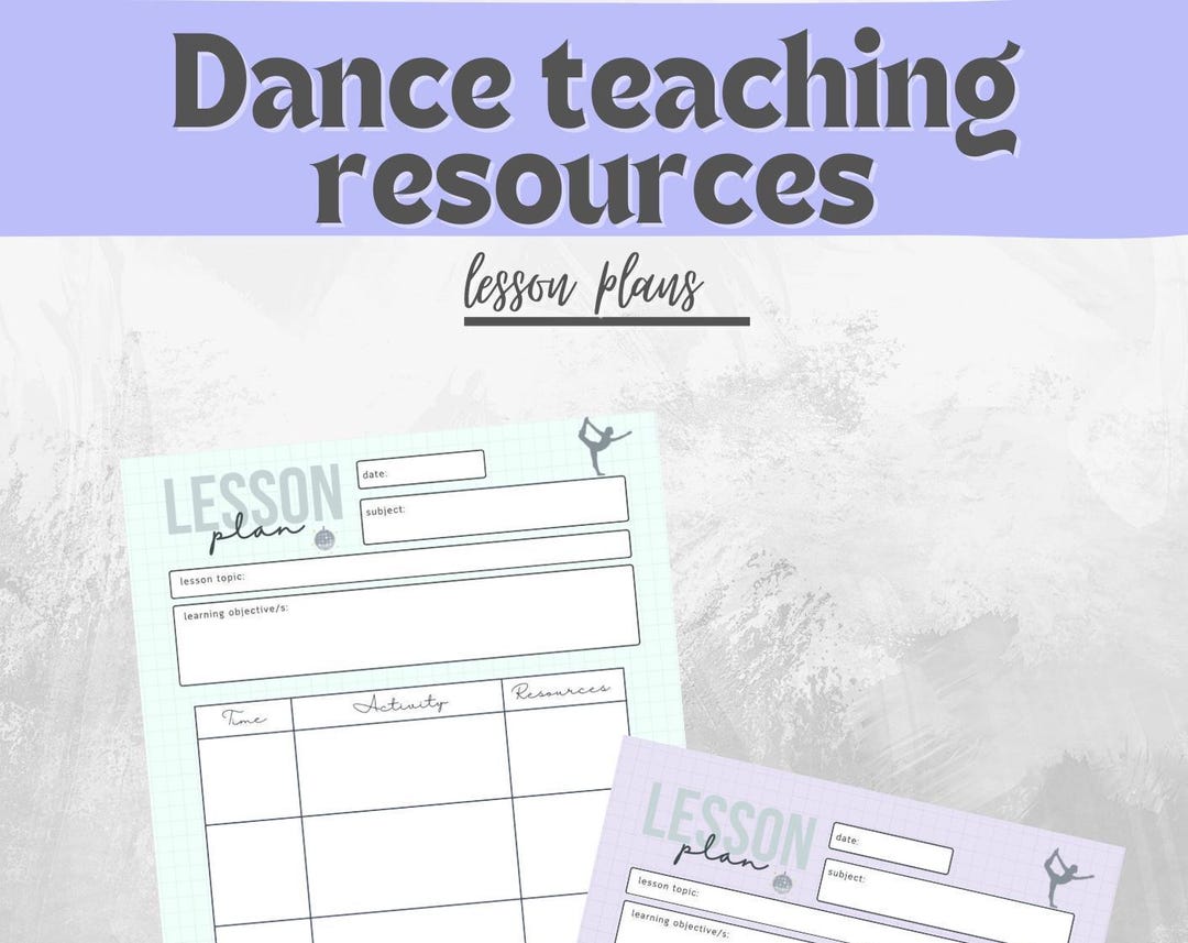 Dance Teacher Lesson Plan Templates - Etsy
