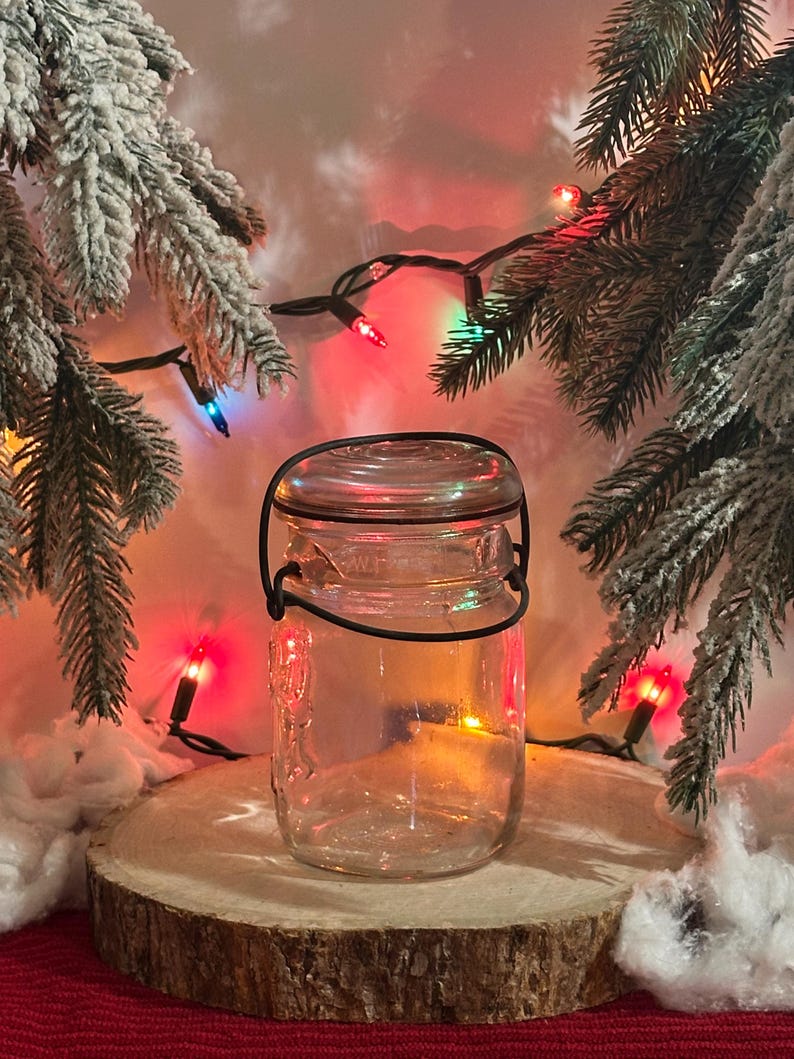 Vintage Ball Ideal Lightning Jar With Wire Seal Vintage Christmas Decor ...