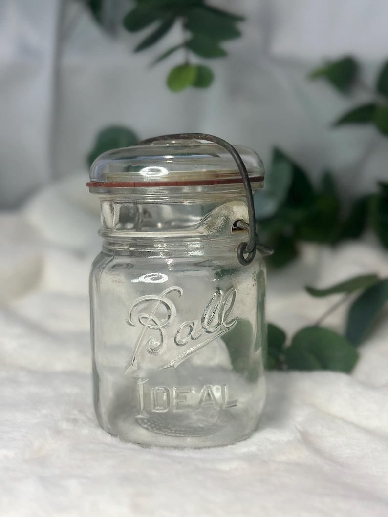 Vintage Ball Ideal Lightning Jar With Wire Seal- Canning Supplies ...