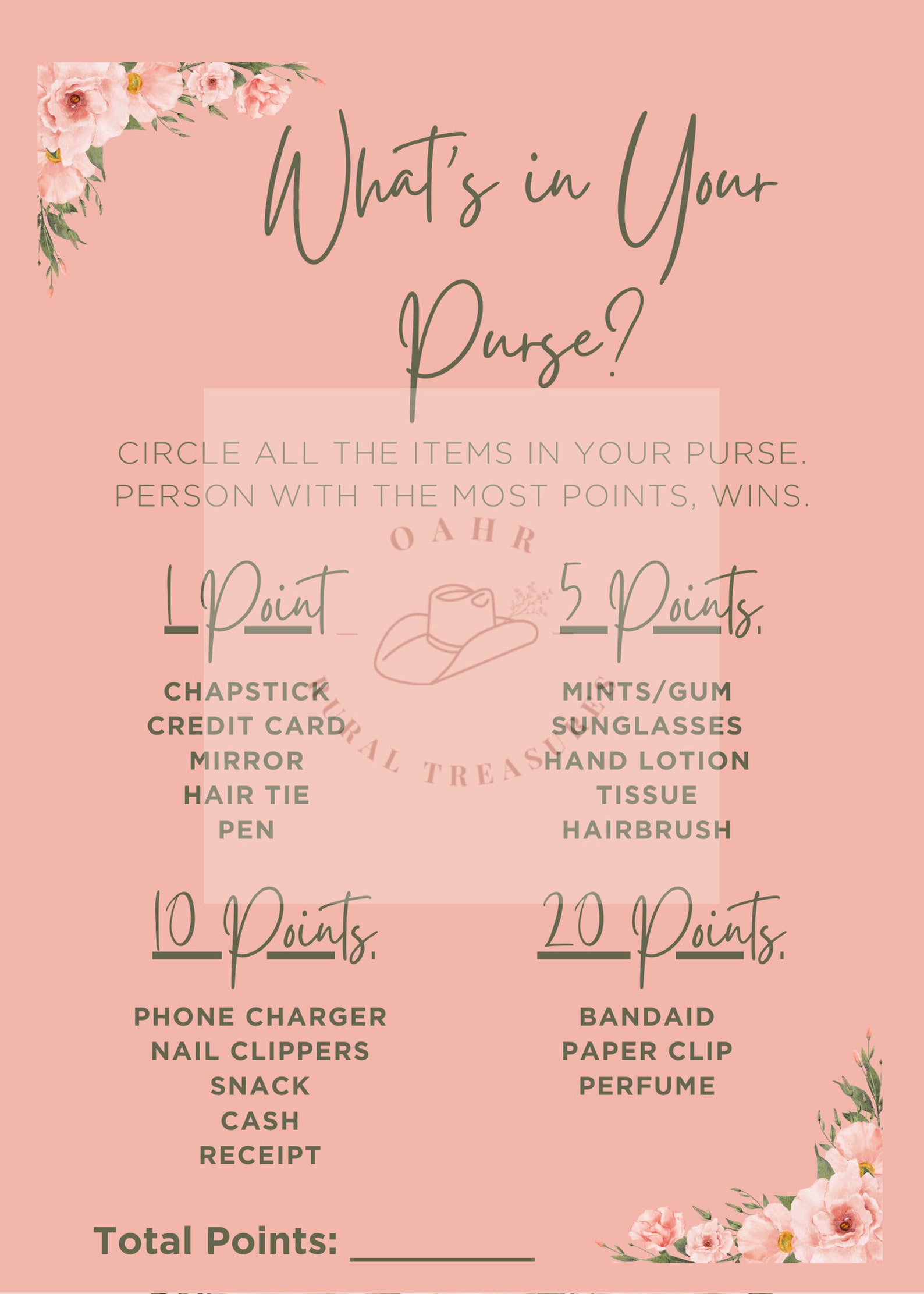 Mauve Floral Bridal Shower Games Includes 5 Games for Loads of Bridal ...