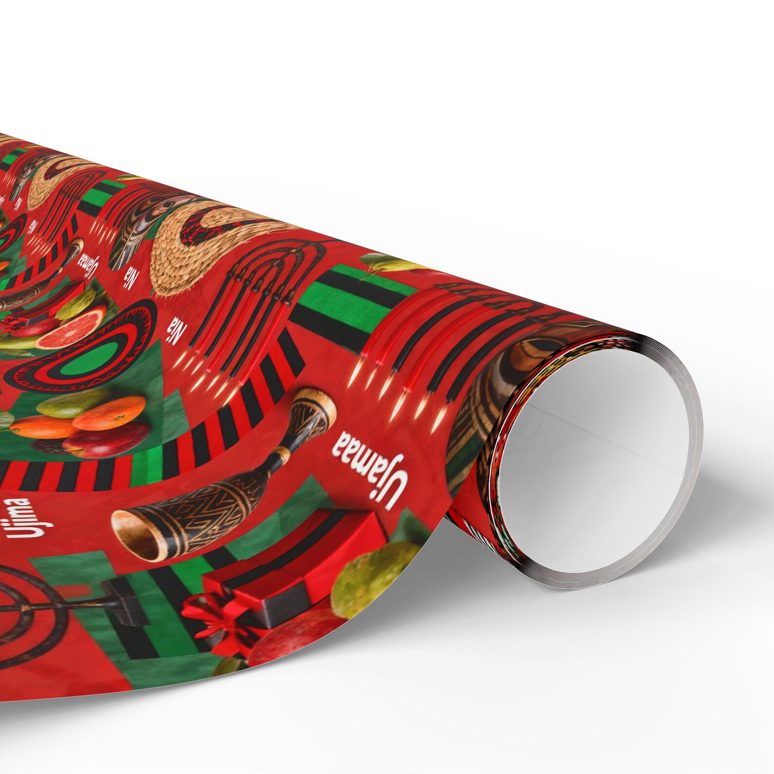Kwanzaa Fine Art 90gsm Wrapping Paper Afrocentric Gift Wrap Kinara ...