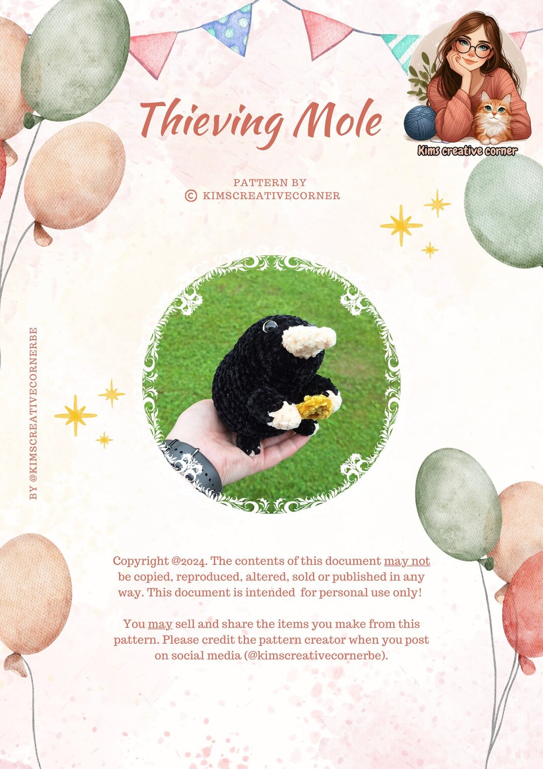 Thieving Mole Crochet Pattern ENG - Etsy
