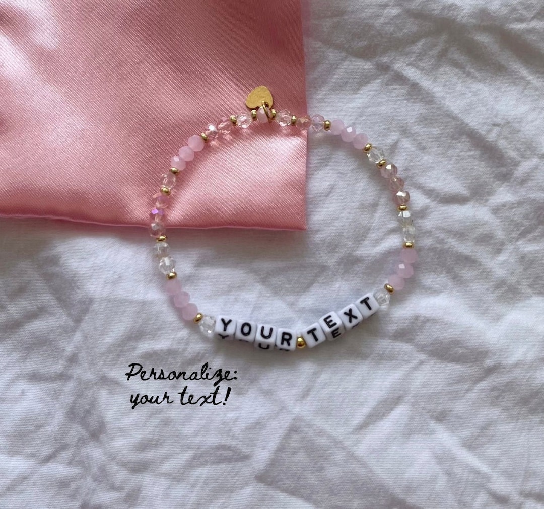 Custom Word Bracelet, Name Word Bracelet, Personalized Bracelet, Beaded ...