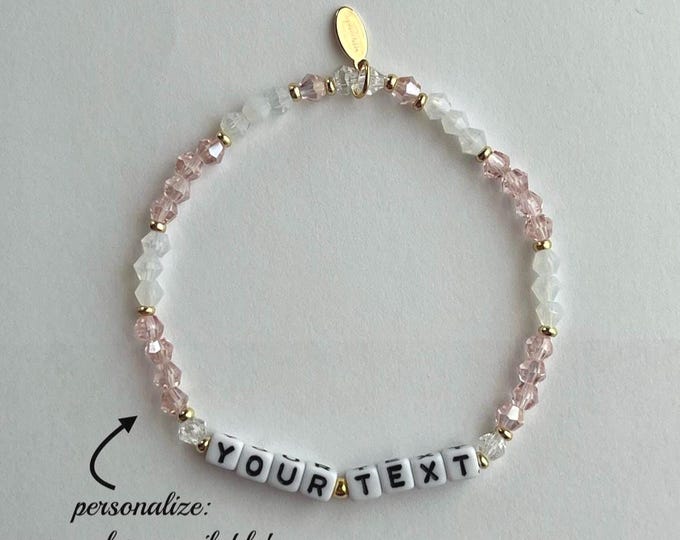 Custom Word Bracelet, Name Word Bracelet, Personalized Bracelet, Beaded ...