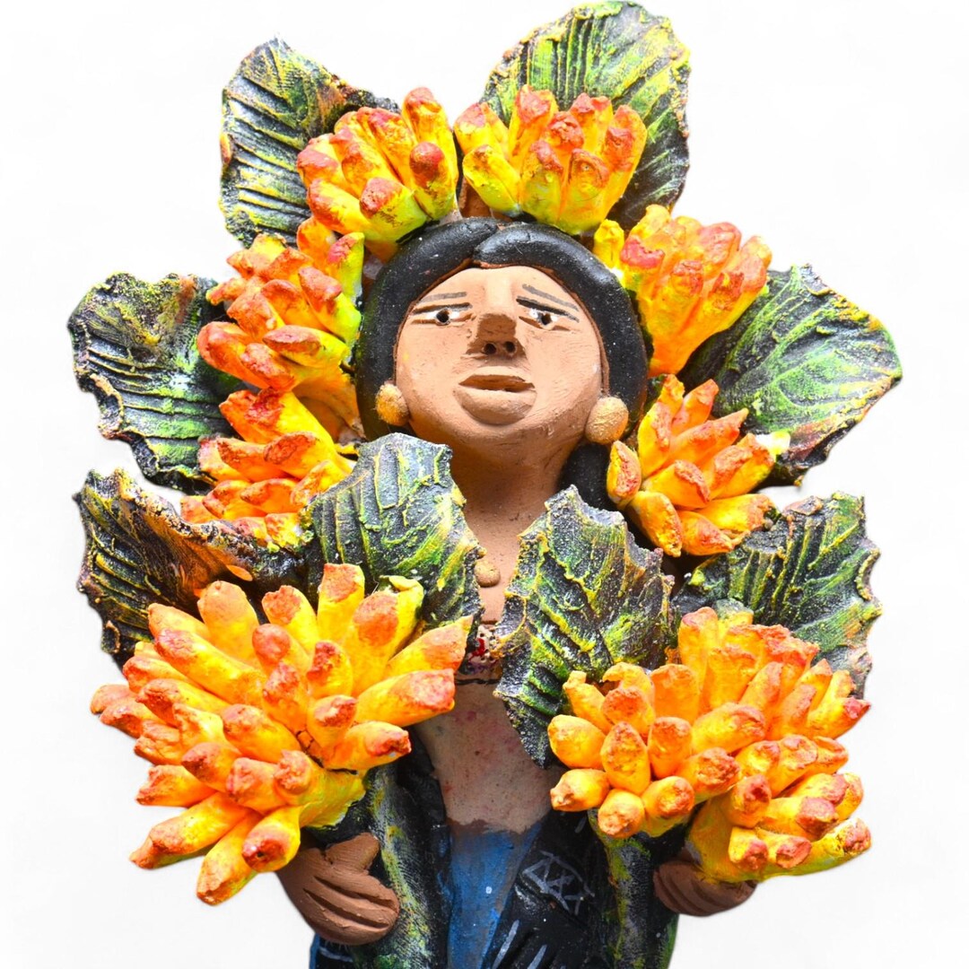 Juan García Oaxaca Clay Flower Seller Figurine Mexican Folk Art - Etsy