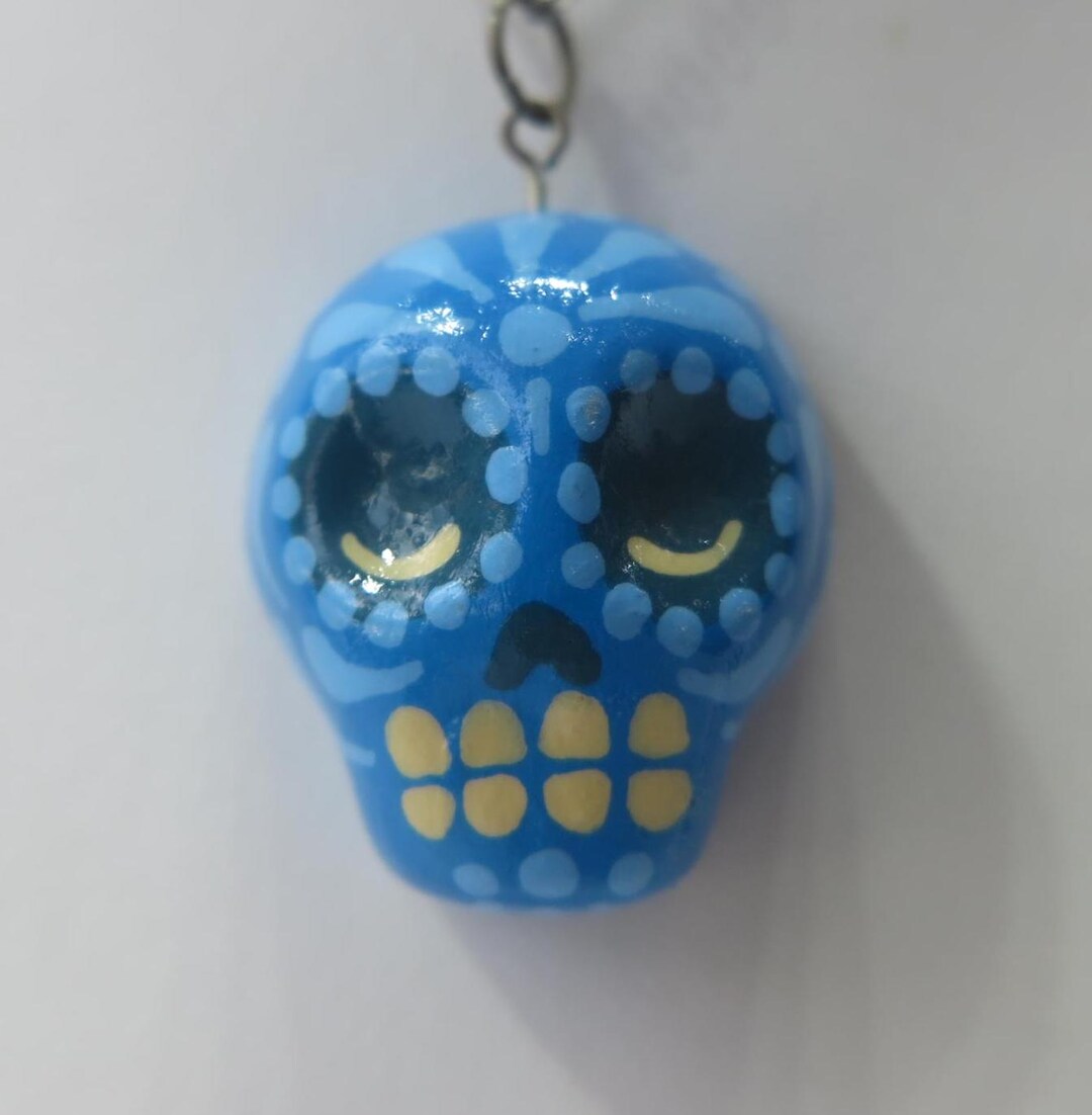 Skull Pendant,cardboard Pendant,small Pendant,pendant,small Skull,blue ...