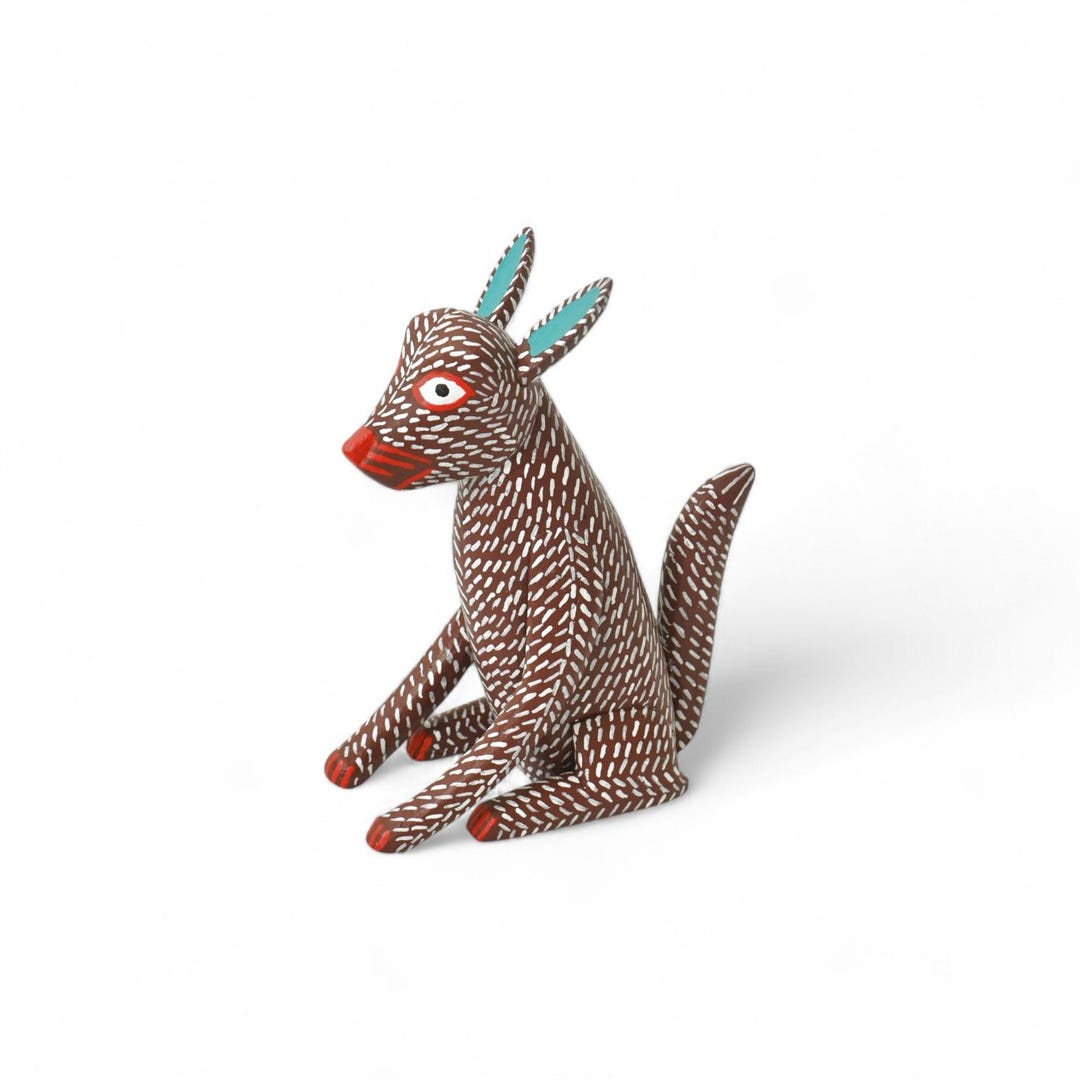 6 Made in Oaxaca Rabbit Wood Carving Alebrije Figurine Mexican Folk Art ...