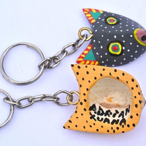 Adrián Xuana Oaxaca Wood Carving Pair Bird Keychain Figurine Mexican ...