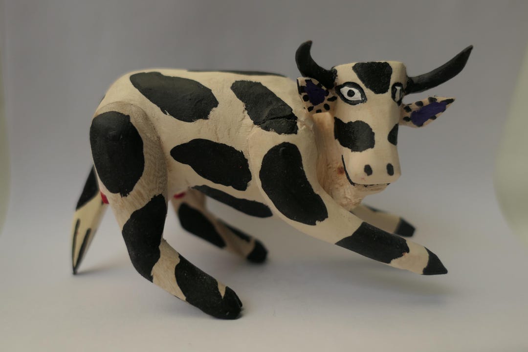 Oaxaca Wood Carving Animal Cow Figurine Mexican Folk Art - Etsy
