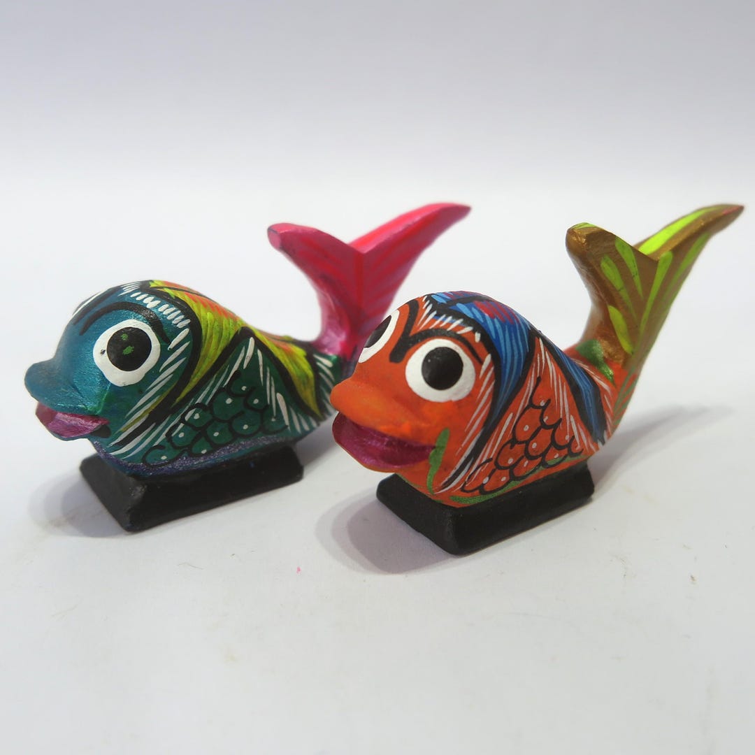 Oaxaca Wood Carving Group of Fish Mexican Folk Art - Etsy