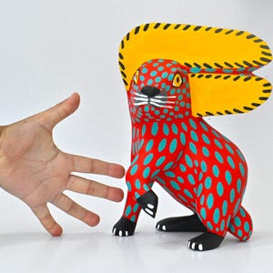 8.75" Rabbit Figures,alebrije Rabbit,red Rabbit,medium Rabbit,medium ...