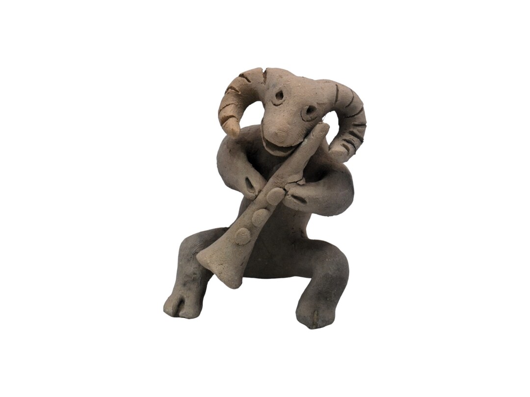 Goat With Clarinet,clay Goat,goat Figures,clarinet,musical Instruments ...