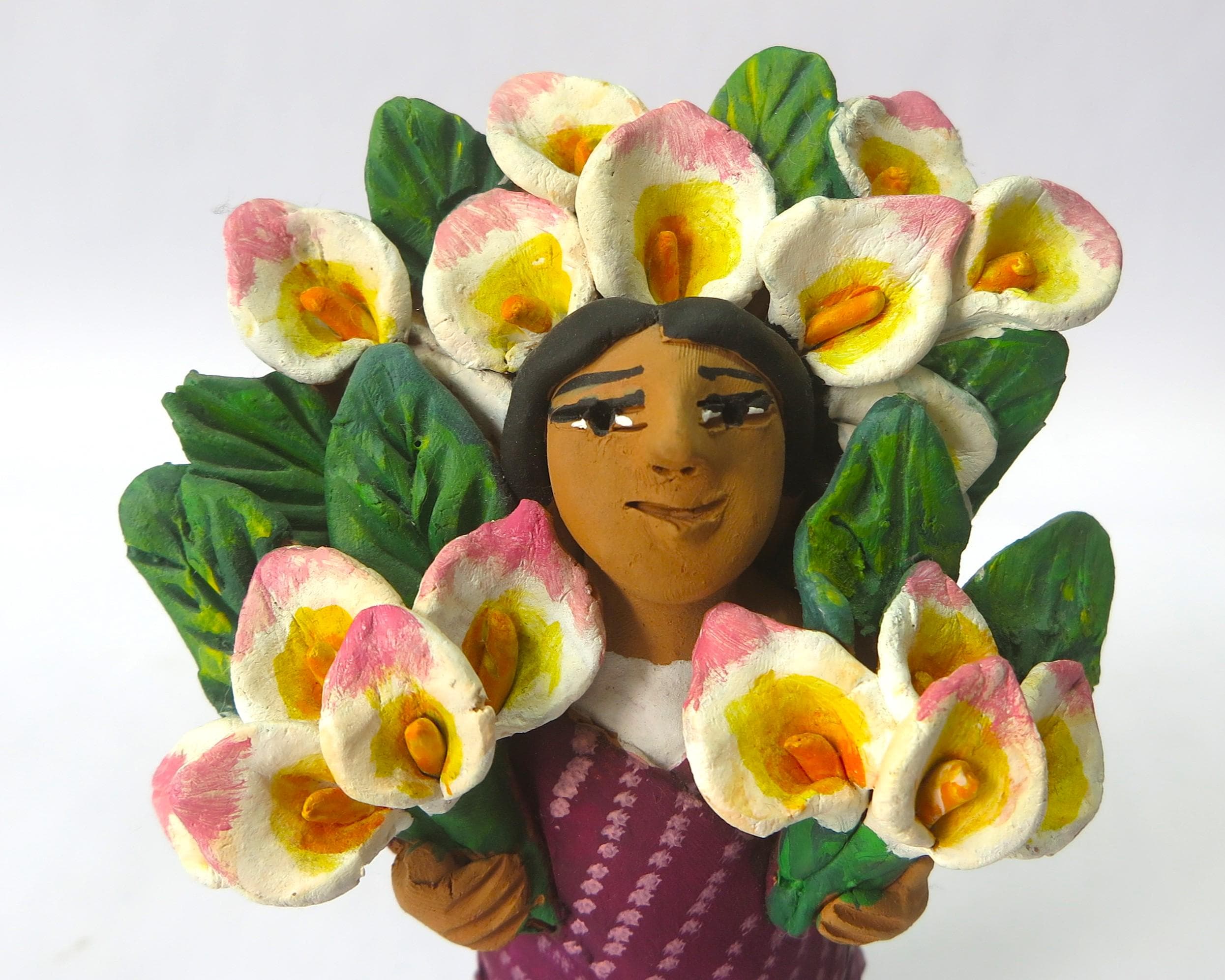 Josefina Aguilar Oaxaca Clay Flower Seller Figurine Mexican Folk Art - Etsy