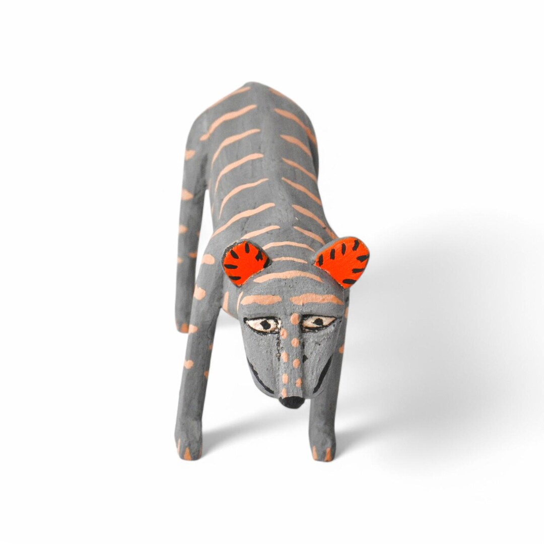5.30" Tiger Figures,alebrije Tiger,grey Tiger,small Tiger,small Figures ...
