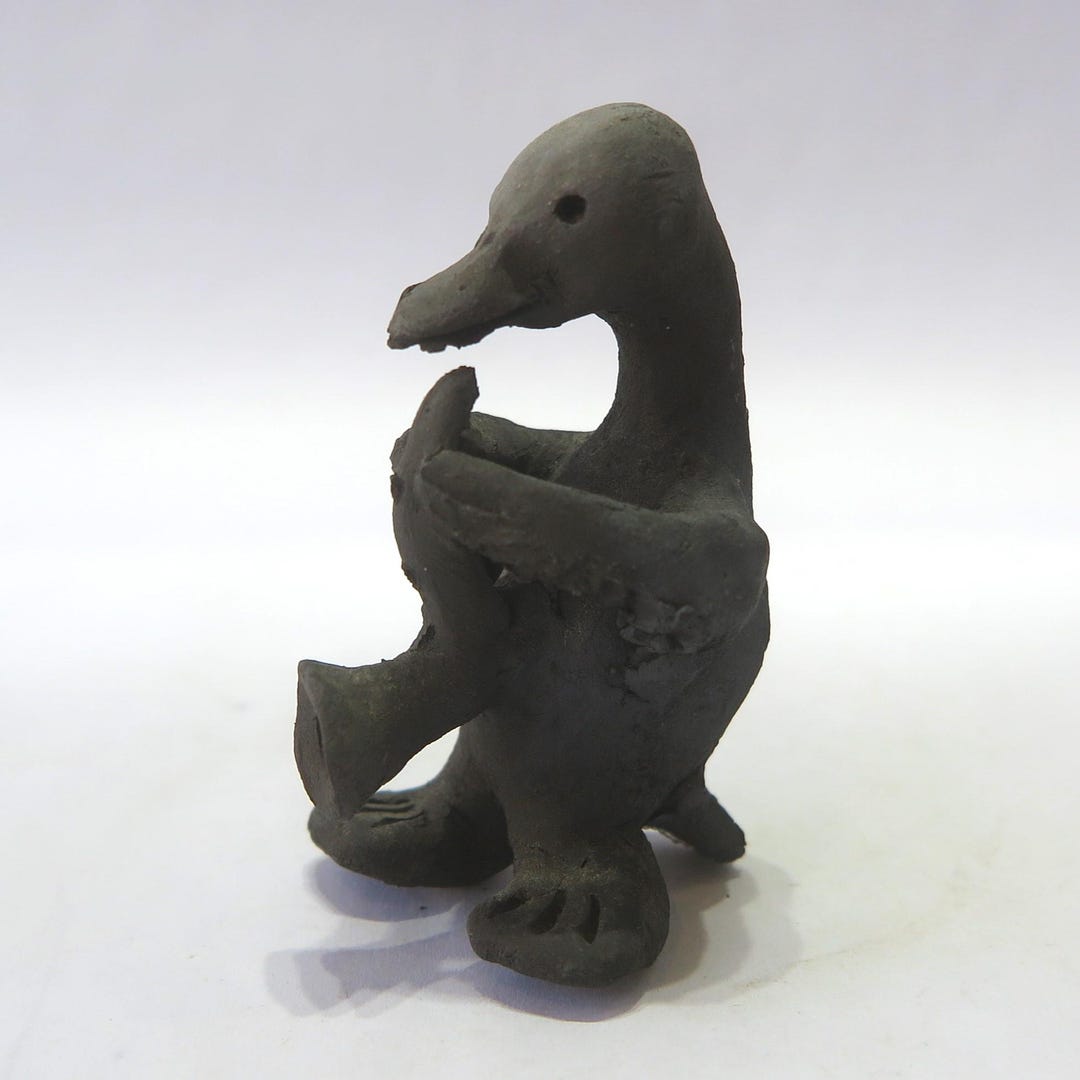 Duck With Saxophone,clay Duck,duck Figures,black Clay,saxophone,musical ...